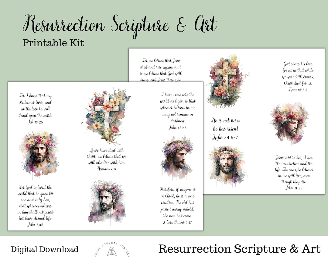 Resurrection Scripture Printable, Bible Journaling, Easter Quotes ...