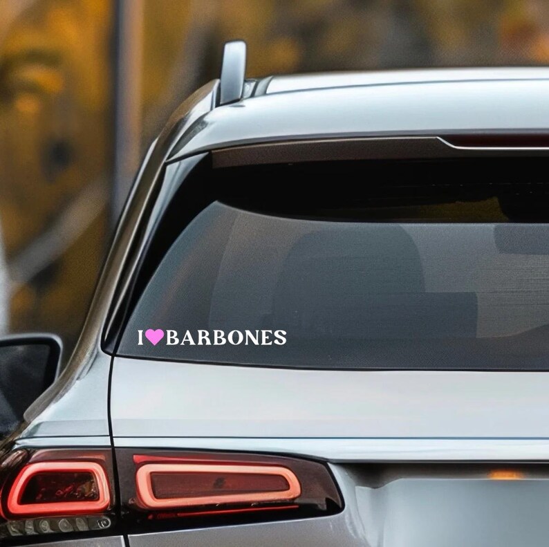 I “love” Barbones Vinyl Car Sticker | Cute Automotive Window Decal - Etsy