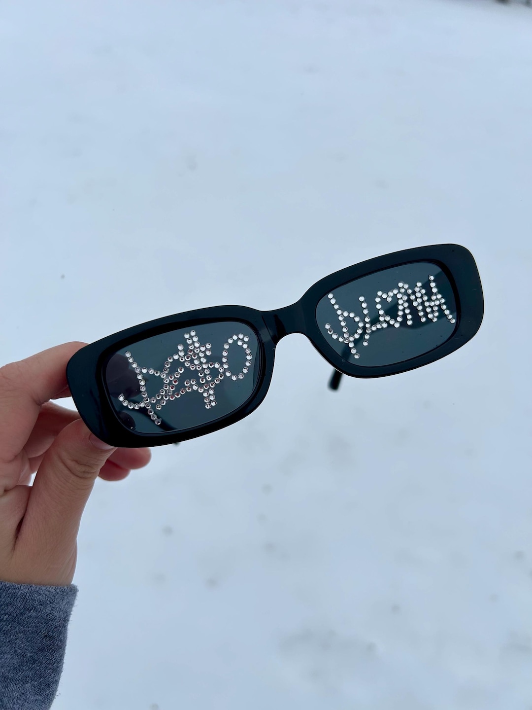 Peso Pluma Concert Glasses | Rhinestone Sunglasses | Tour Outfit ...