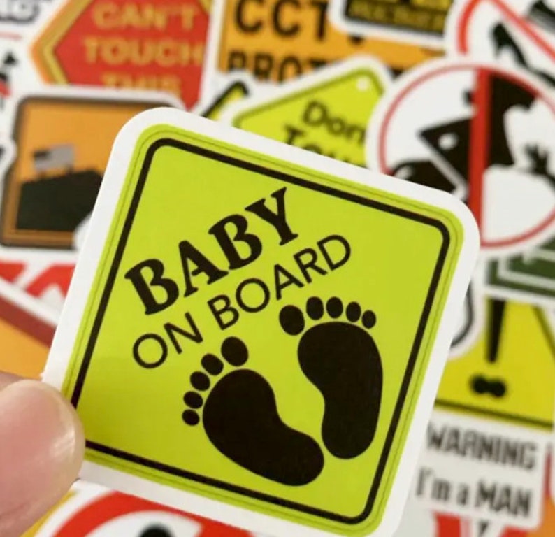 Warning Signs Stickers 50pcs - Etsy