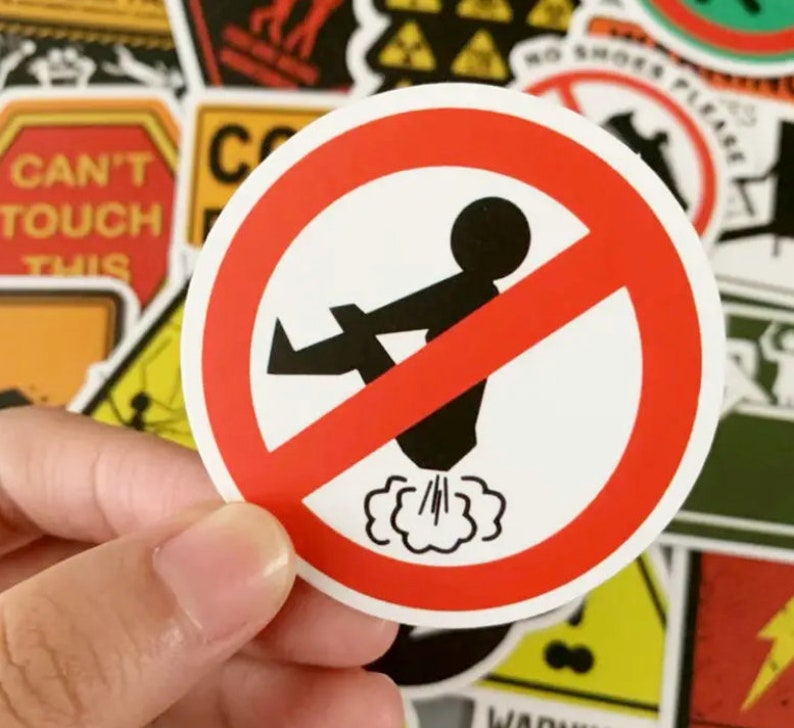 Warning Signs Stickers 50pcs - Etsy