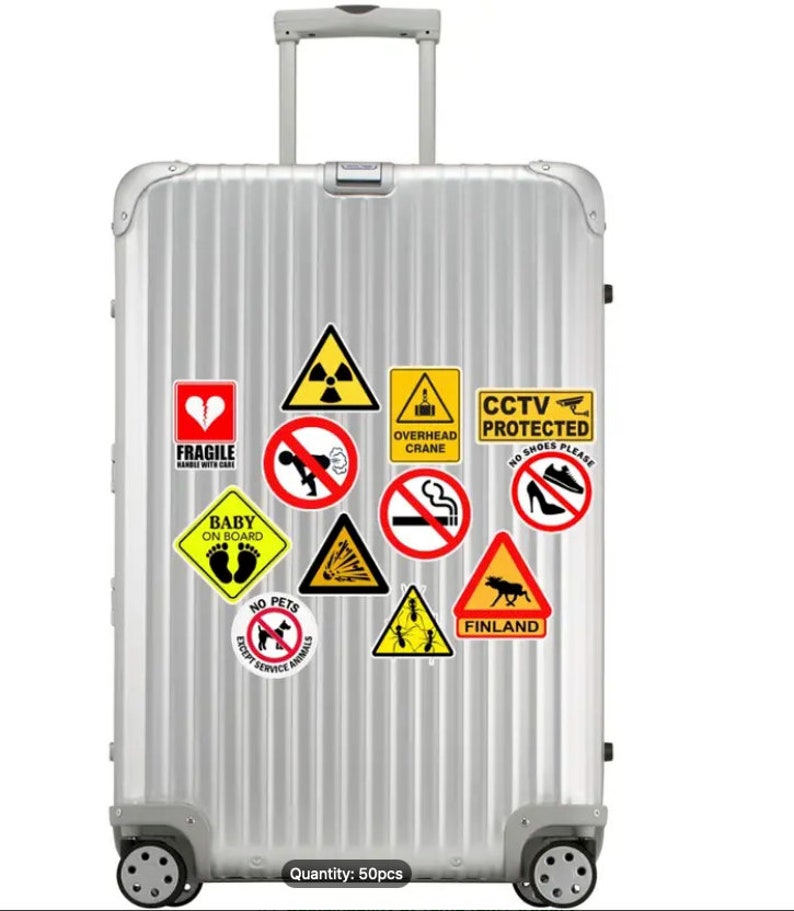 Warning Signs Stickers 50pcs - Etsy