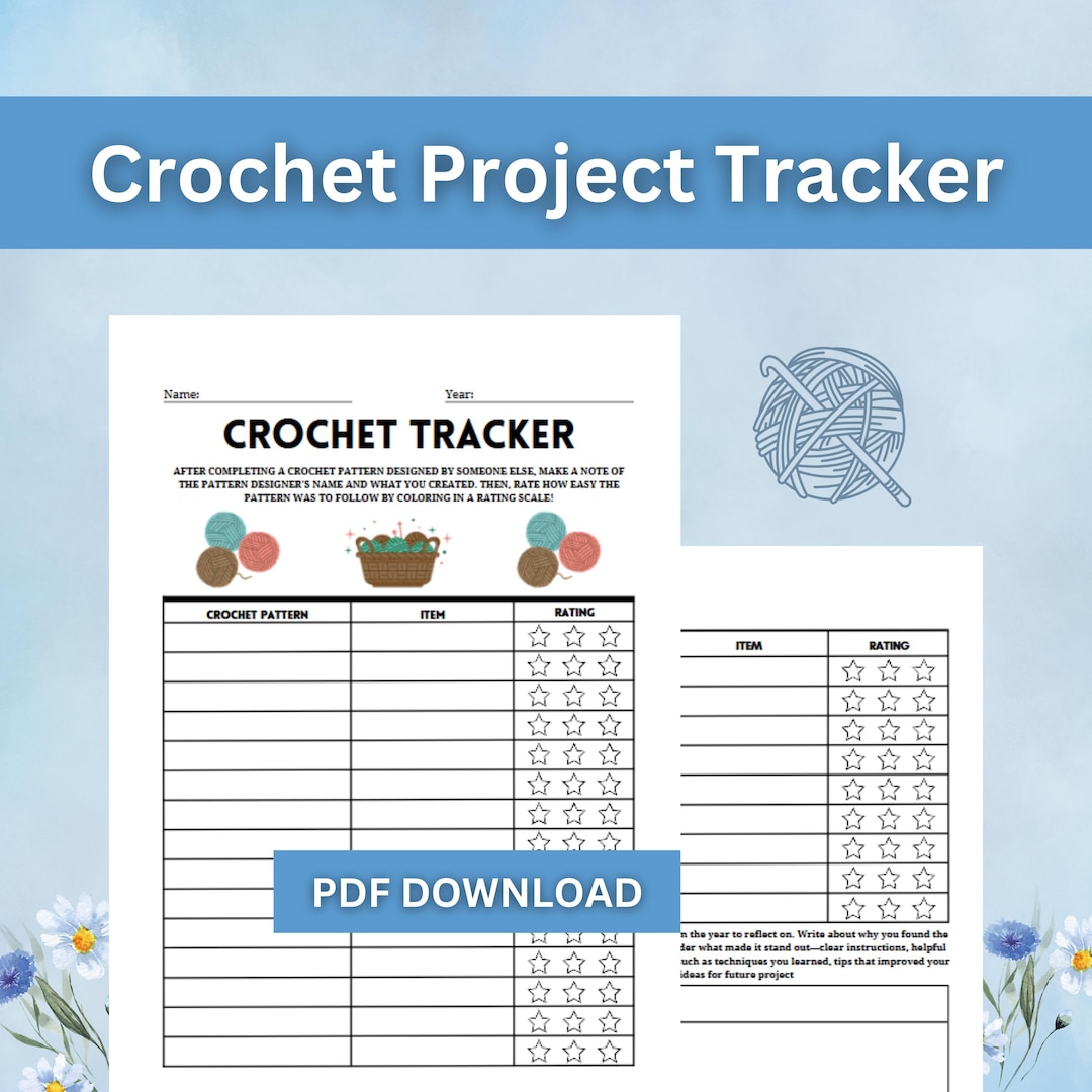 Crochet Pattern Tracker PDF: Stay Organized & Track Your Projects - Etsy