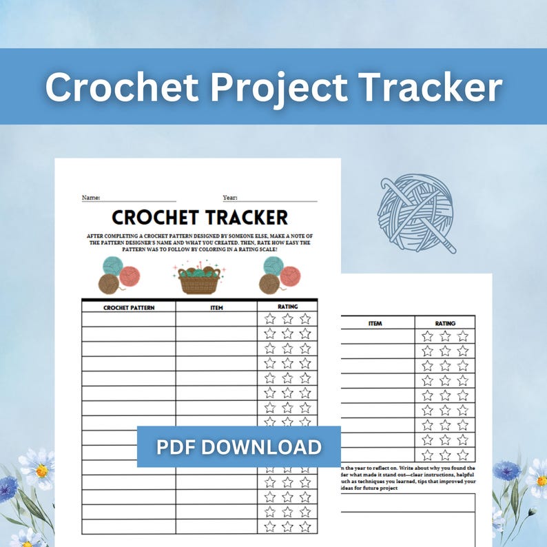 Crochet Pattern Tracker PDF: Stay Organized & Track Your Projects - Etsy