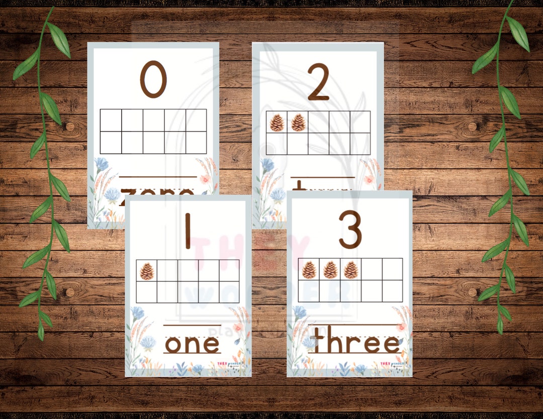 Nature-inspired Number Posters: Ten Frames - Etsy