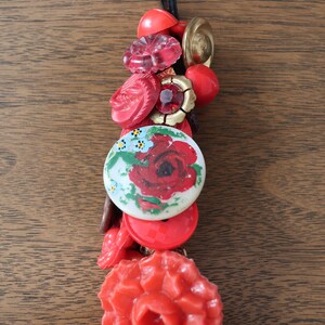 Red Vintage Button Bracelet #2 - Etsy