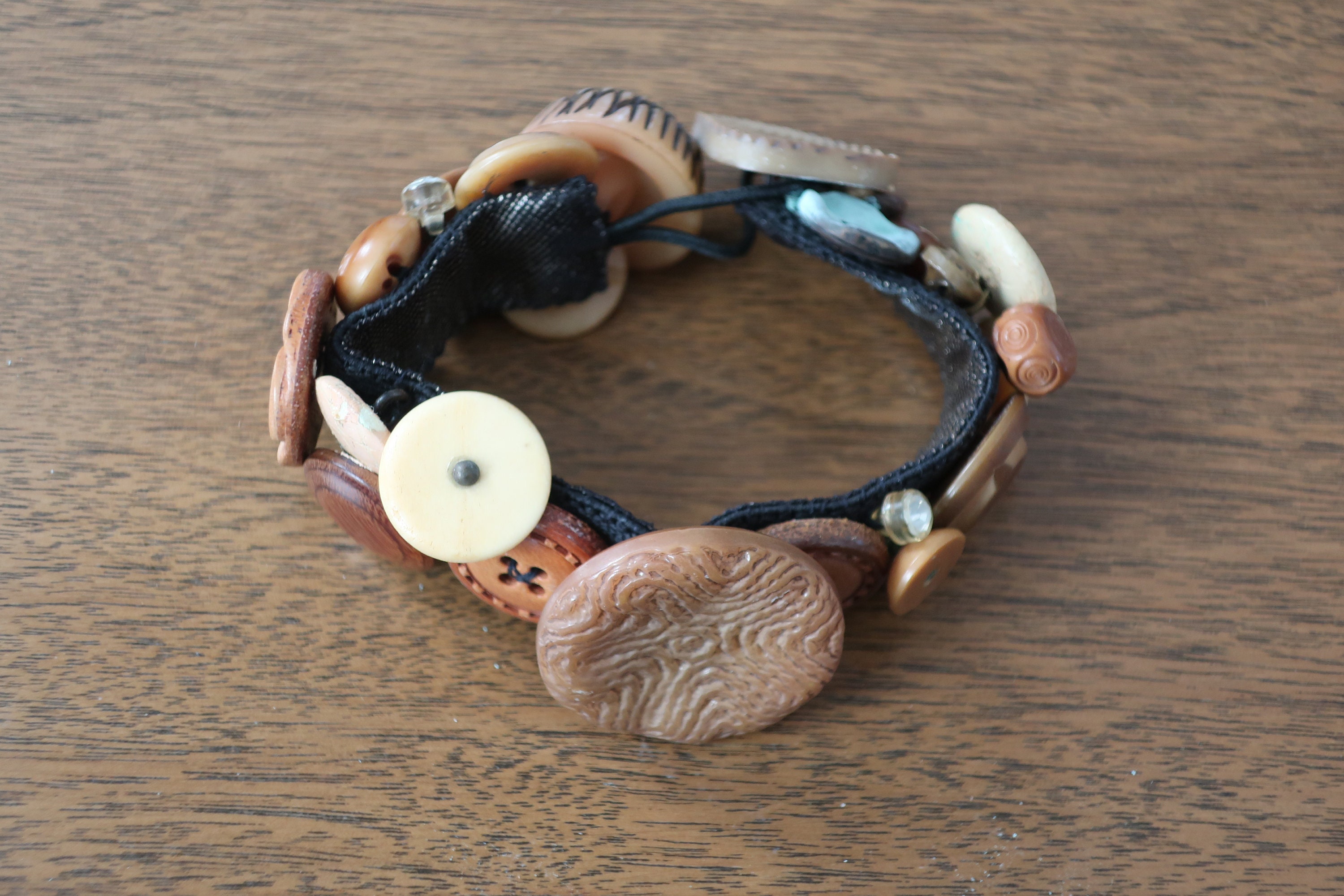 Brown Vintage Button Bracelet 3 - Etsy