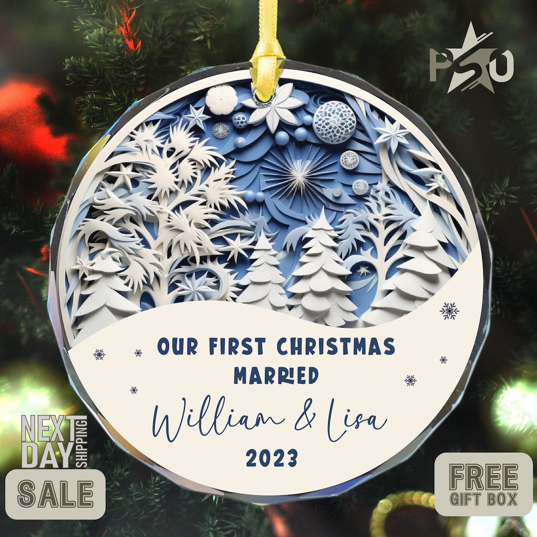 Personalized Our First Christmas Married Ornament - Xmas Tree ...