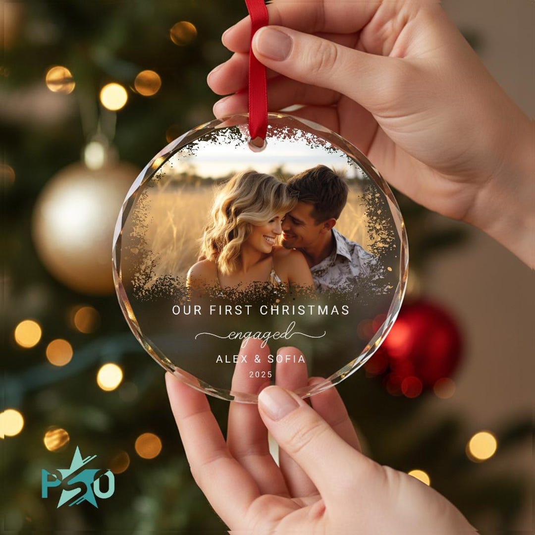 Personalized Our First Christmas Engaged Ornament Custom Photo Ornament ...