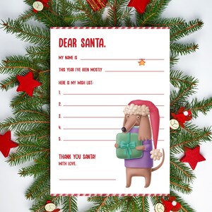 Kids Letter to Santa Printable Christmas Wish List for Kids Christmas ...