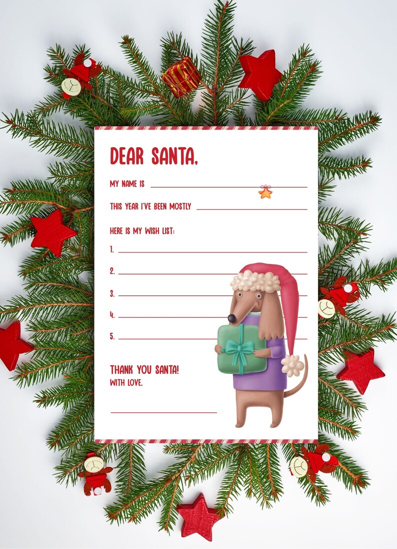 Kids Letter to Santa Printable Christmas Wish List for Kids Christmas ...