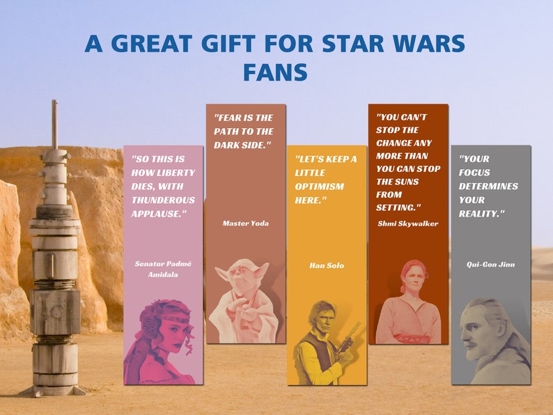 Printable Set of Star Wars Movies Bookmarks | Great Gift for Readers ...