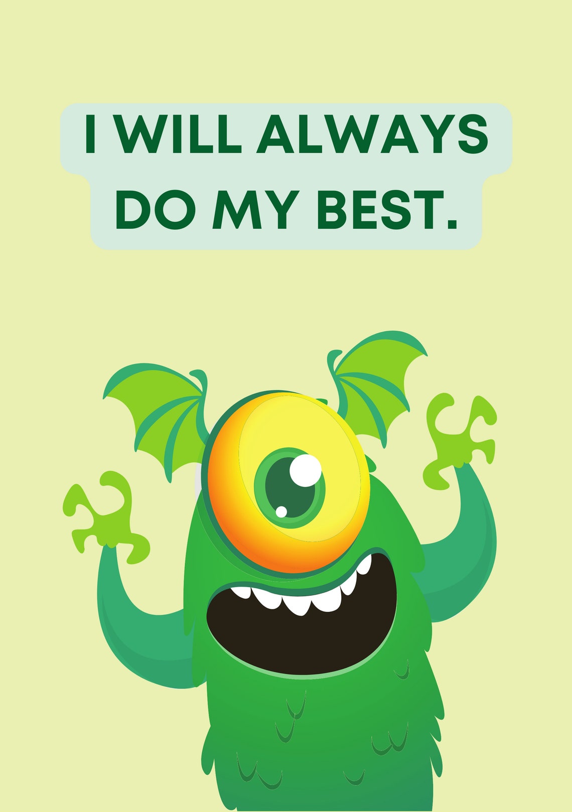Printable Affirmation Cards for Kids | 32 Cute Monsters Themed Cards ...