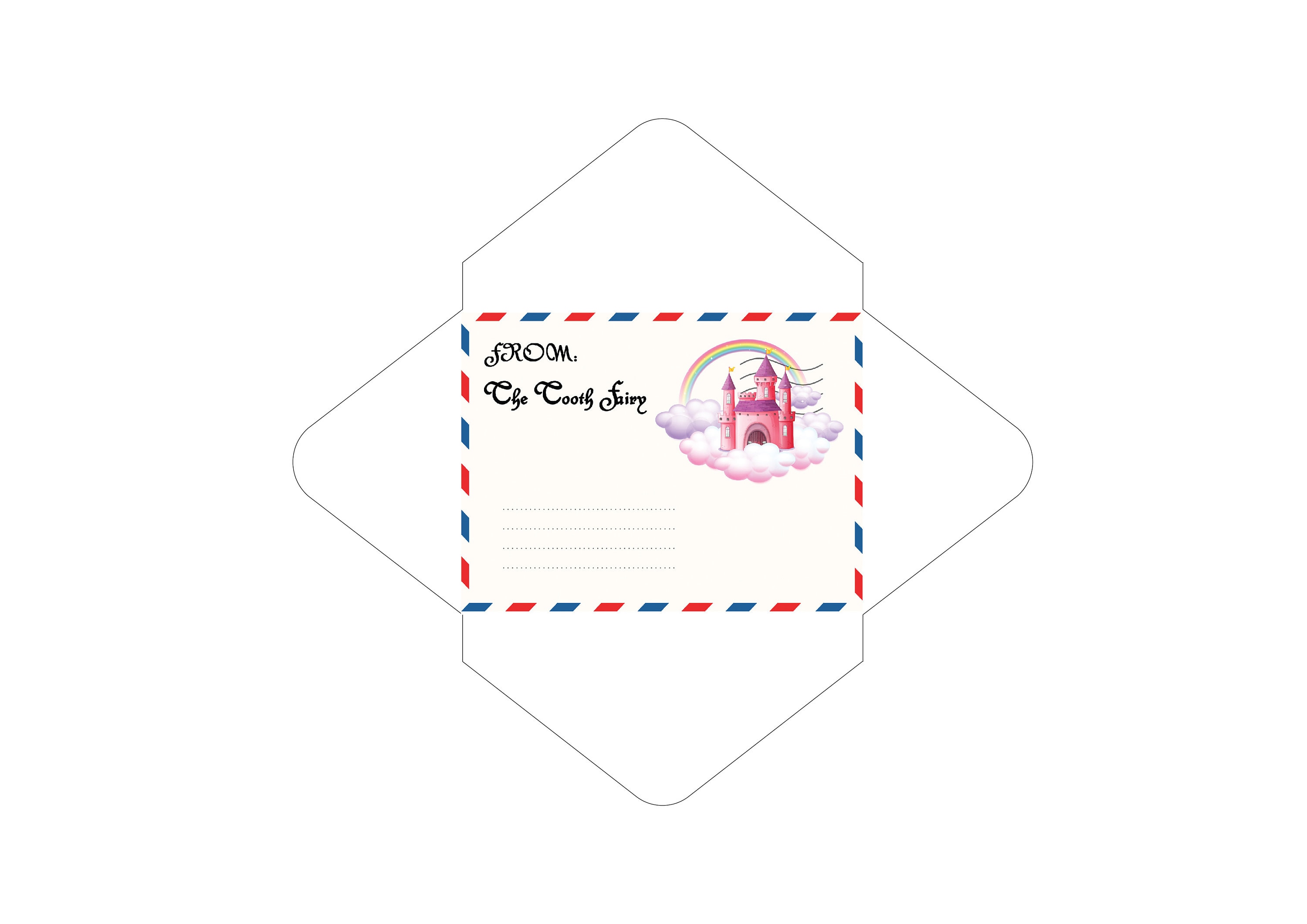 Editable Miniature Tooth Fairy Letter & Envelope Printables | Pink or ...