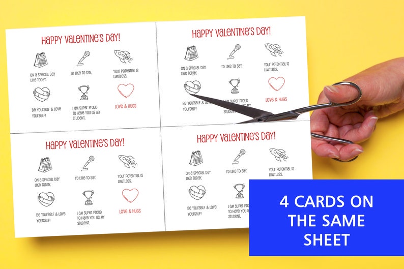 Valentine's Day Editable & Printable Teacher to Student Card ...