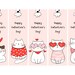 14 Cute Cats Valentine's Day Bookmarks | Printable Digital Editable ...