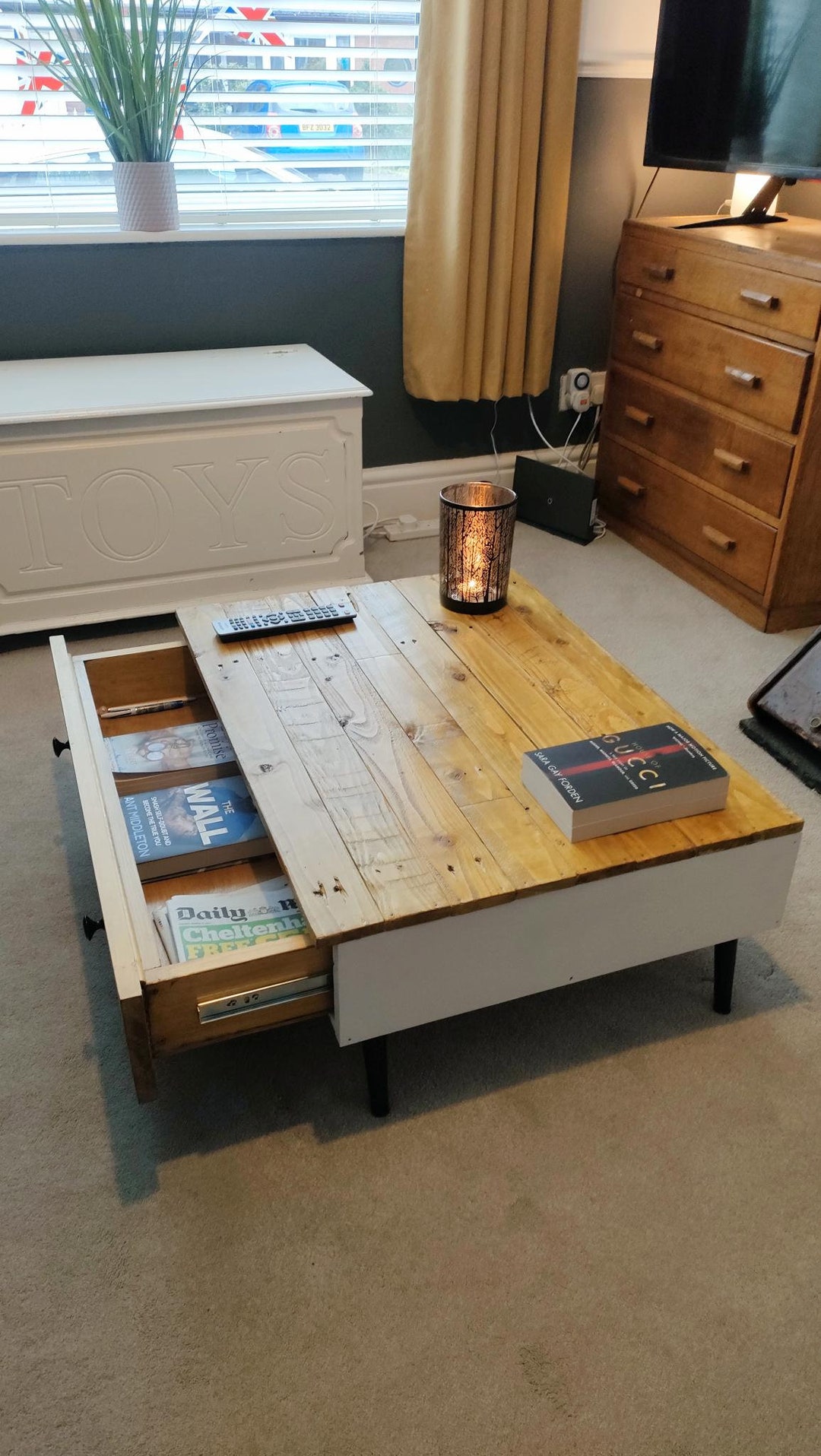 Handmade Wooden Vintage/retro Style Coffee Table With Storage - Etsy UK