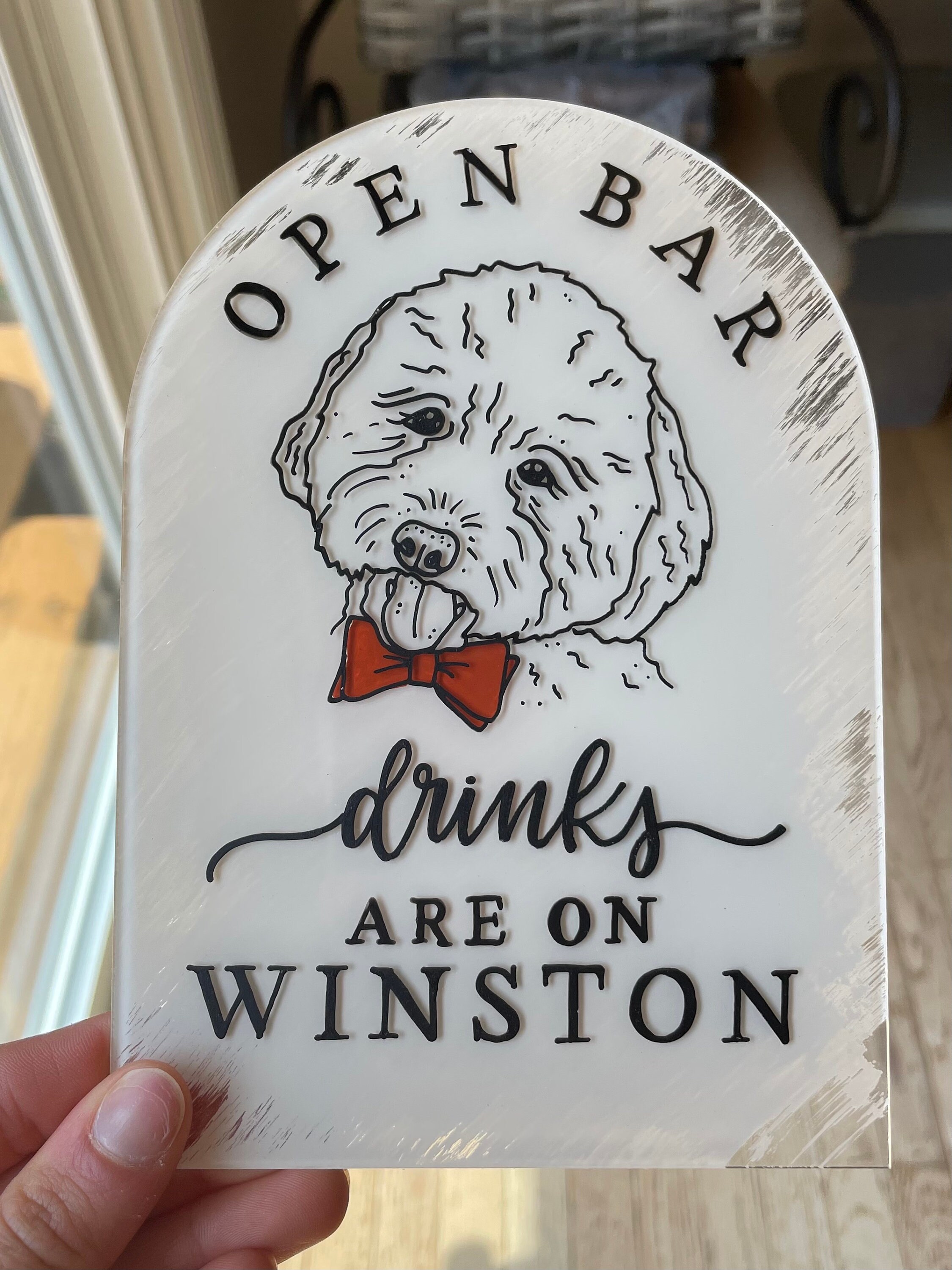 8"x10" Custom Dog Drink Sign, Custom Signature Drink Sign, Wedding ...