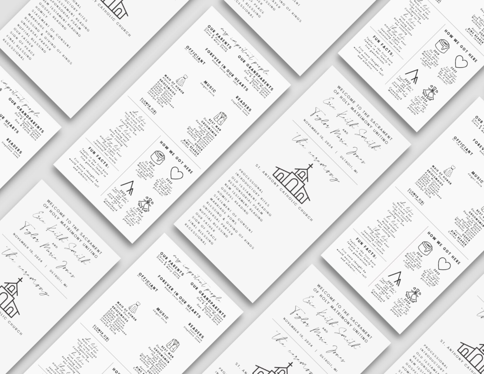 Infographic Wedding Program Template, INSTANT DOWNLOAD, Custom Wedding ...