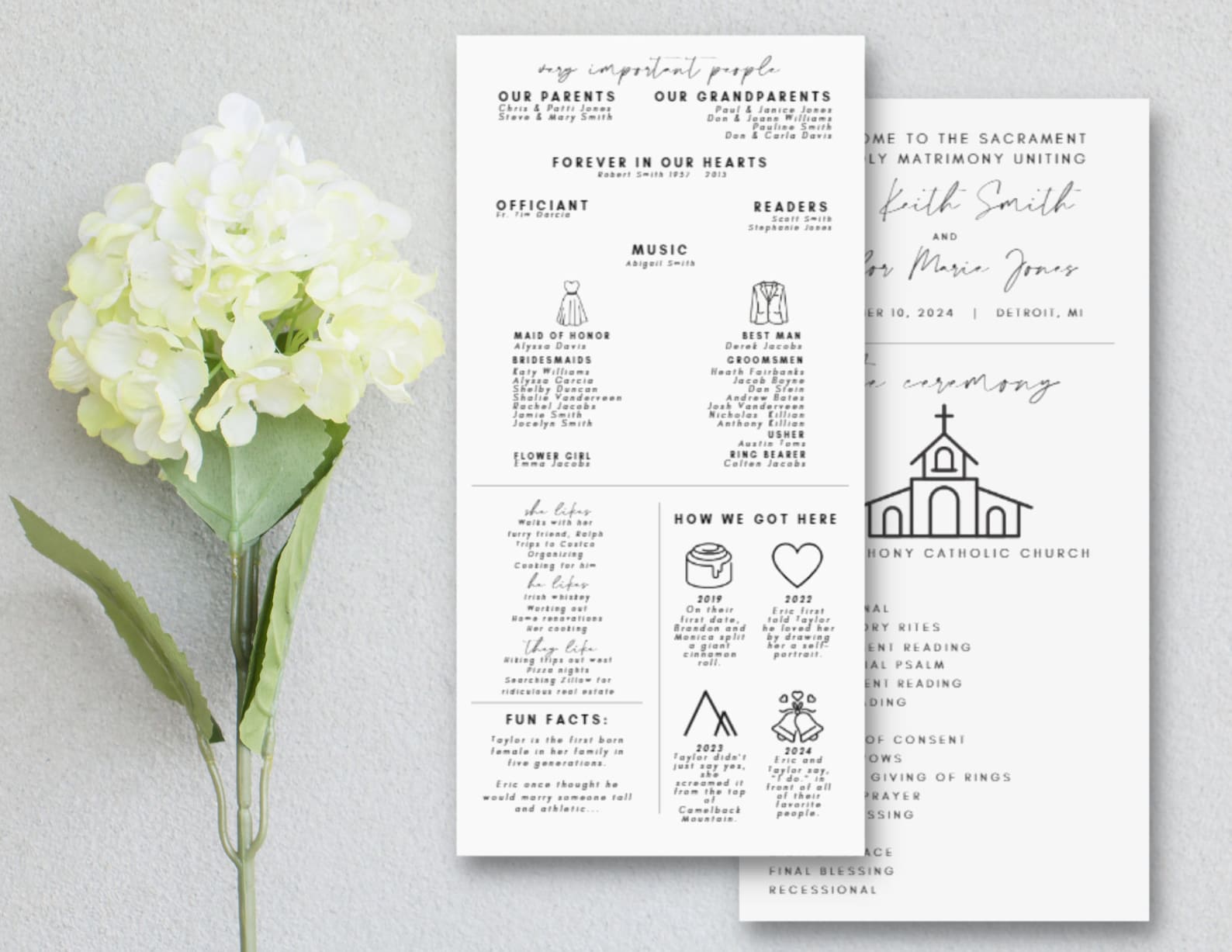 Infographic Wedding Program Template, INSTANT DOWNLOAD, Custom Wedding ...