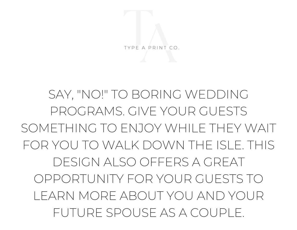 Infographic Wedding Program Template, INSTANT DOWNLOAD, Custom Wedding ...