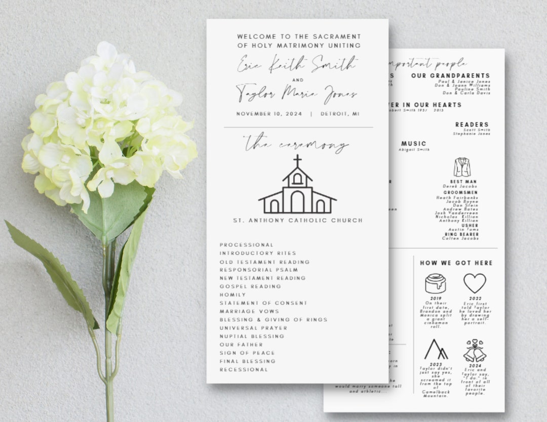 Infographic Wedding Program Template, INSTANT DOWNLOAD, Custom Wedding ...