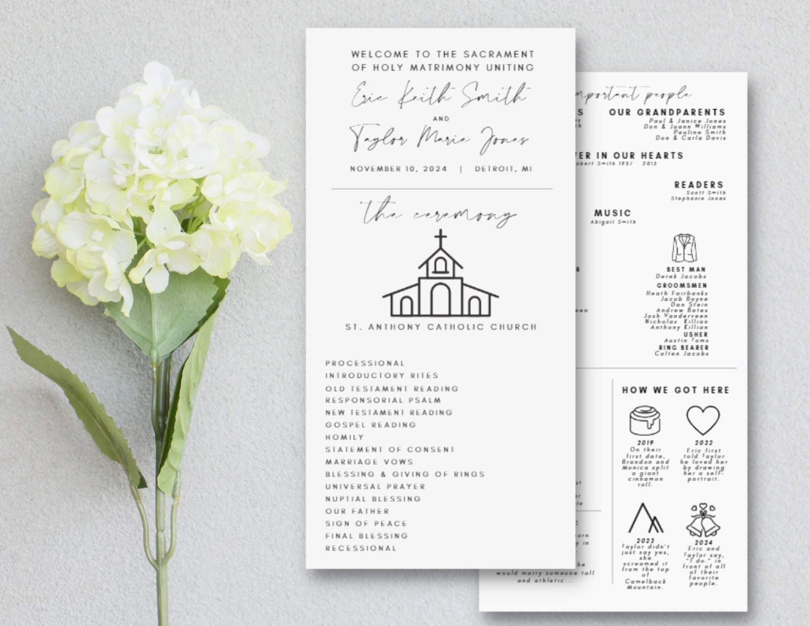 Infographic Wedding Program Template, INSTANT DOWNLOAD, Custom Wedding ...