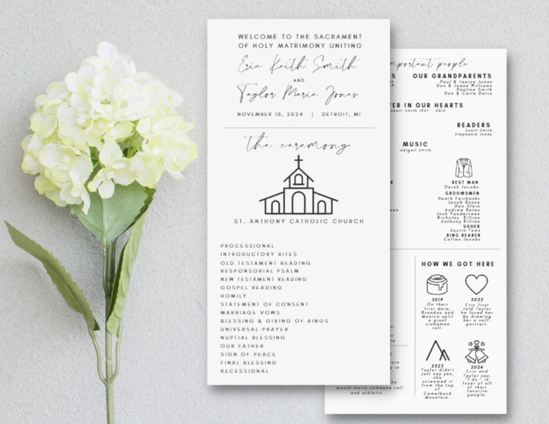 Infographic Wedding Program Template, INSTANT DOWNLOAD, Custom Wedding ...