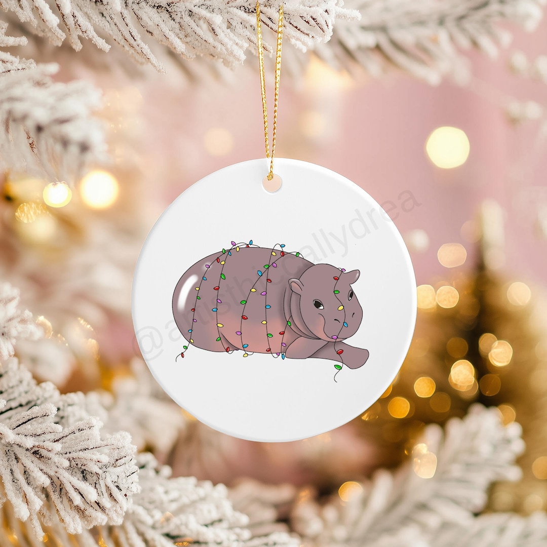 Moo Deng Ornament, Moo Deng Christmas, Moo Deng, Ornament, Hippo ...