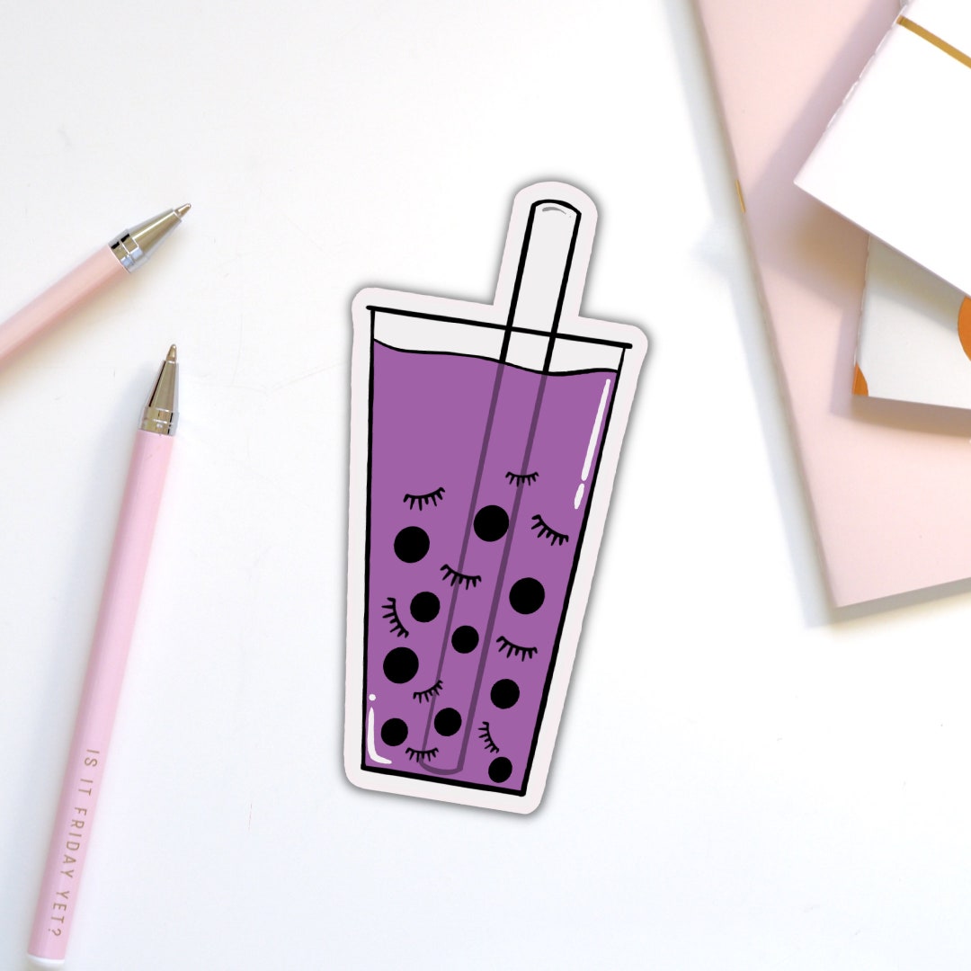 Bubble Tea Boba Taro Lash Cute Sticker - Etsy
