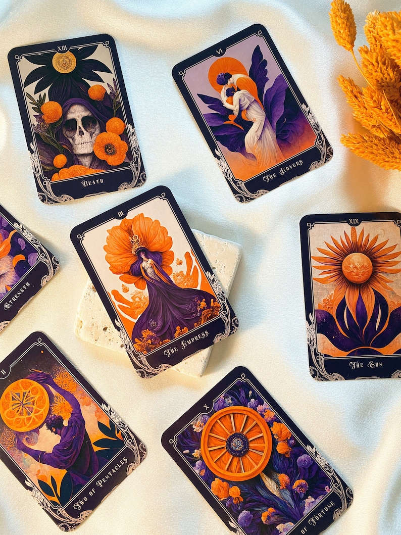 Tarot Deck With Guidebook Oracle Deck Dark Purple Tarot - Etsy
