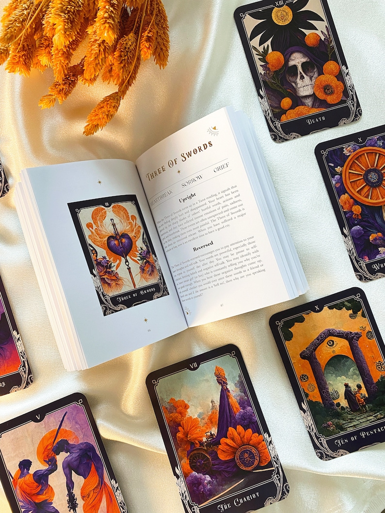 Tarot Deck With Guidebook Oracle Deck Dark Purple Tarot - Etsy