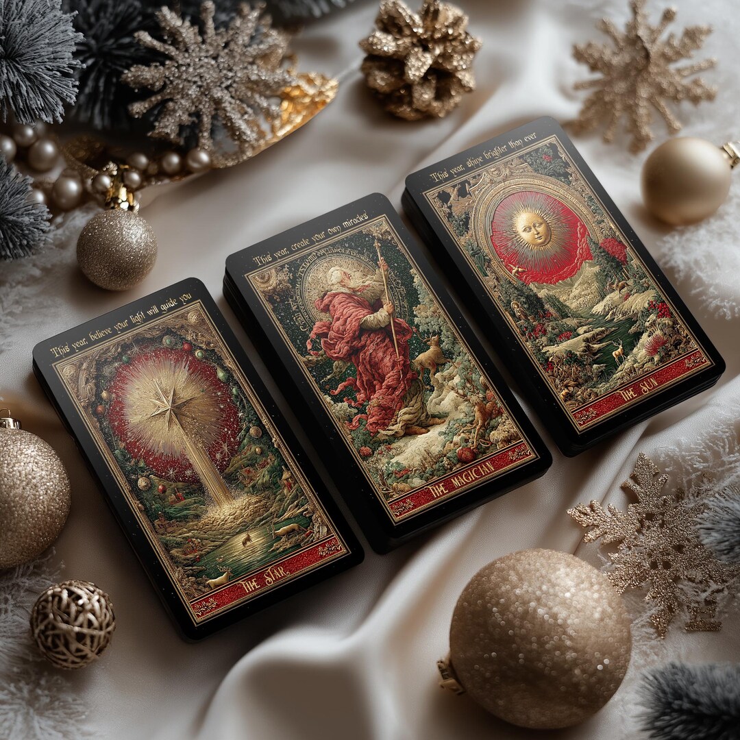 Christmas Tarot Deck, Winter Solstice Cards With Guidebook, Limited ...