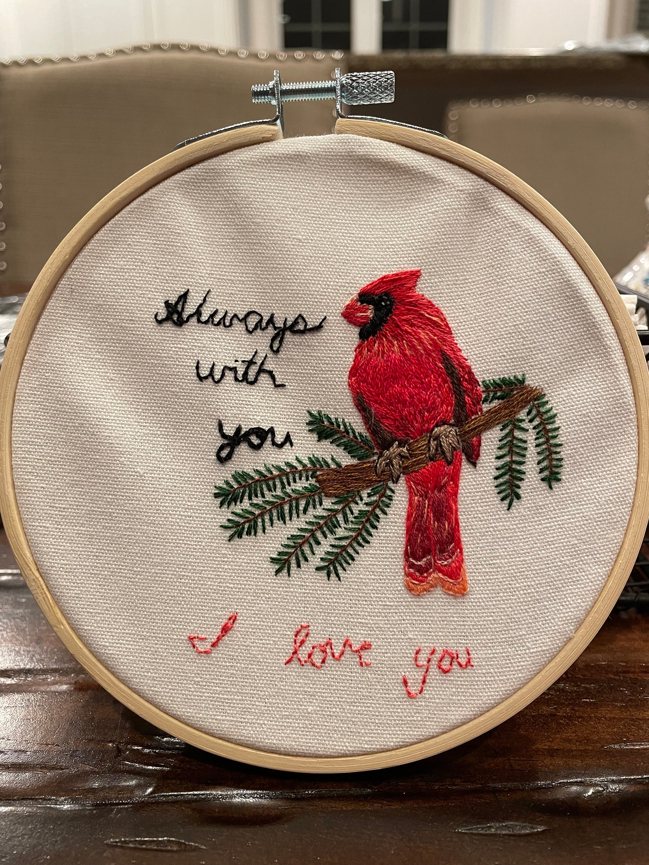 Custom Cardinal Embroidery - Etsy
