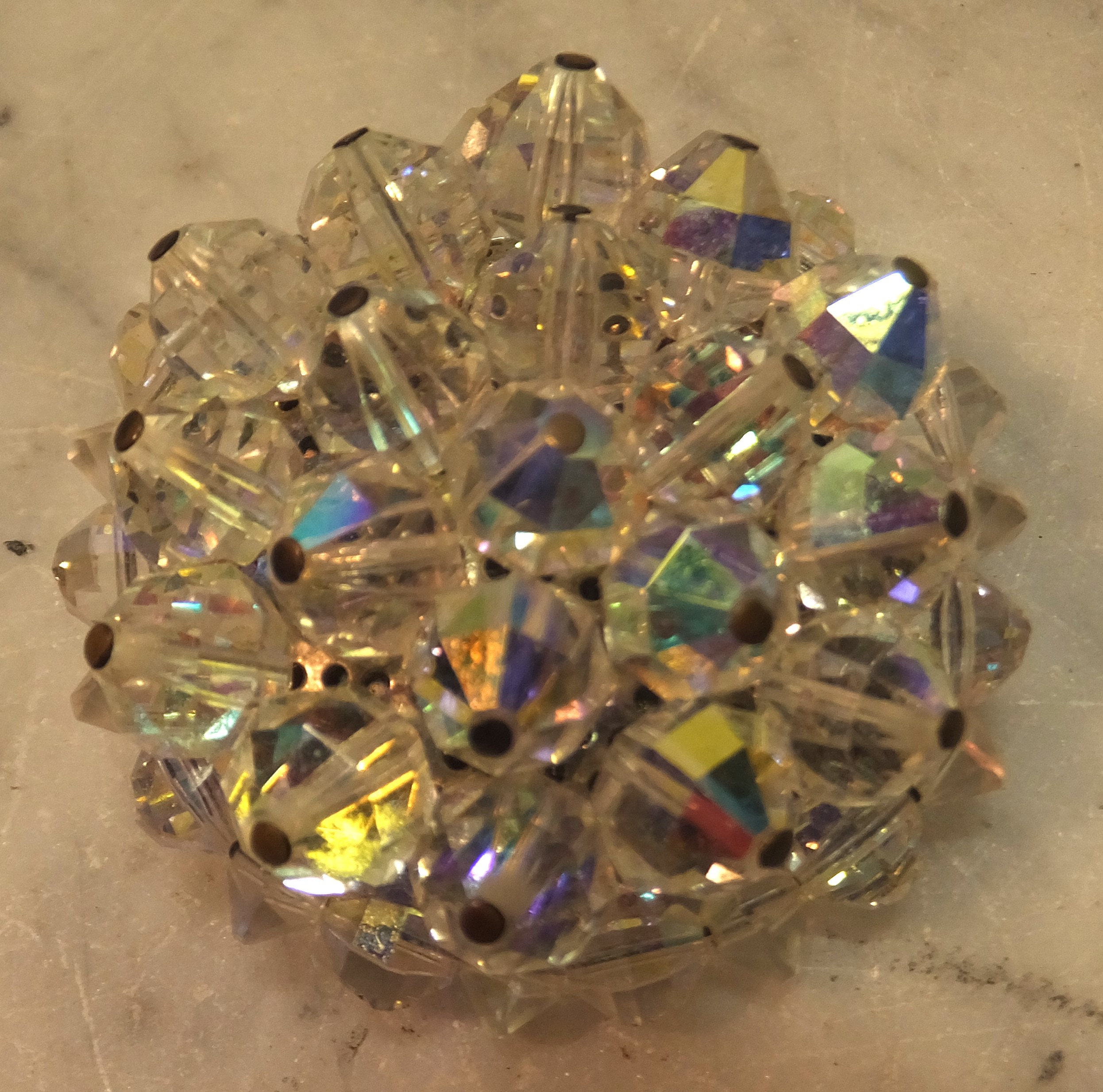 Round Crystal Pin - Etsy