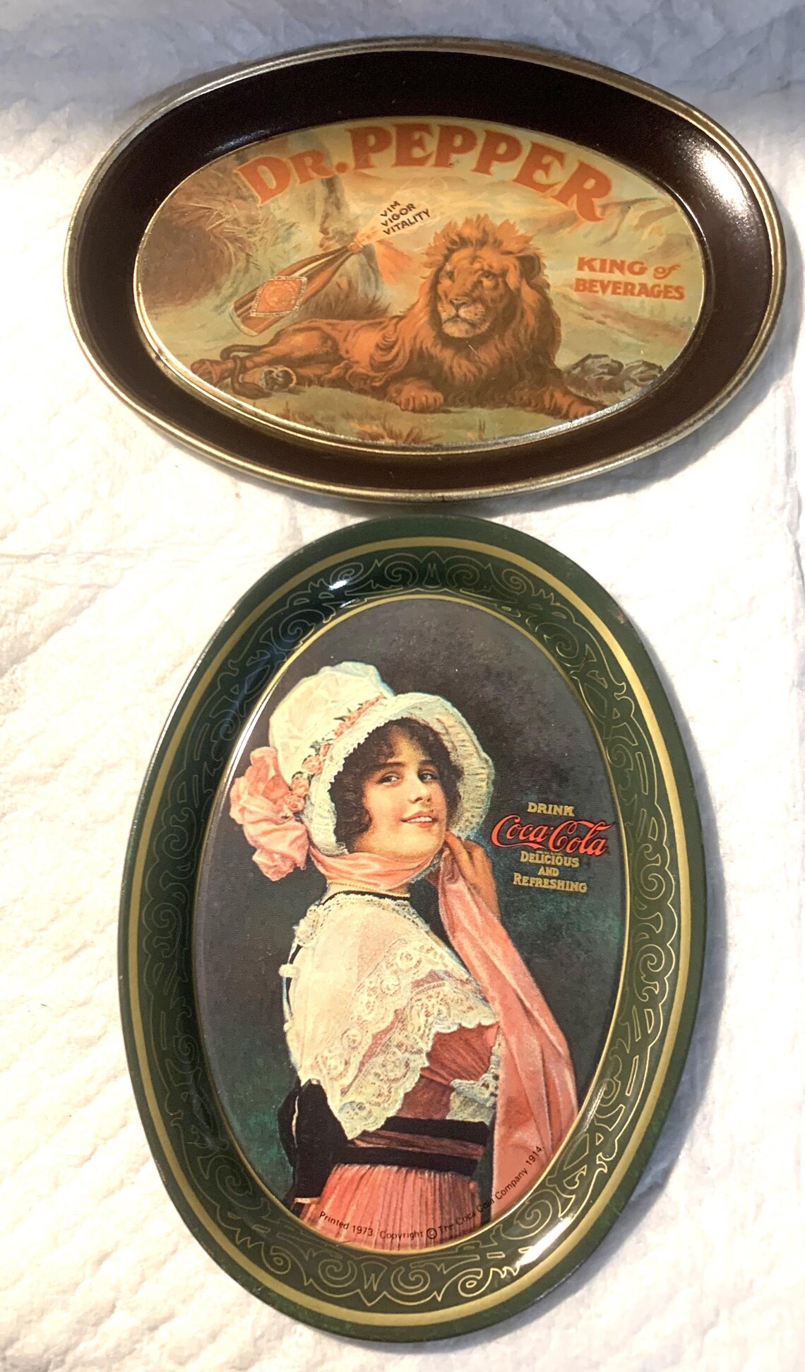 Four Vintage 1973 Oval Tip Trays Coca Cola - Etsy