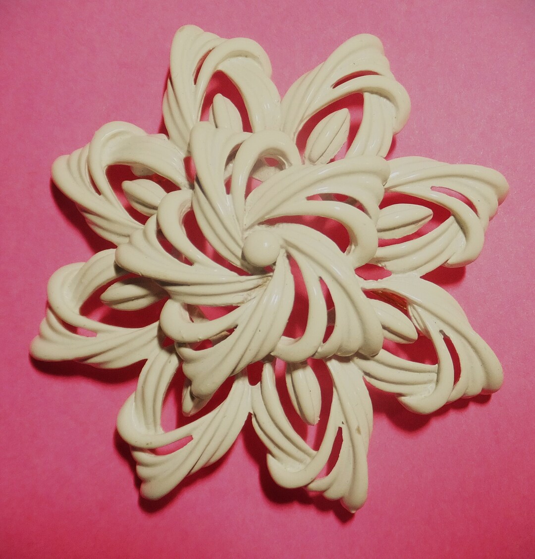 Monet Enamel White Pin - Etsy