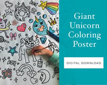 Giant Halloween Doodles Coloring Poster Beautiful Coloring - Etsy