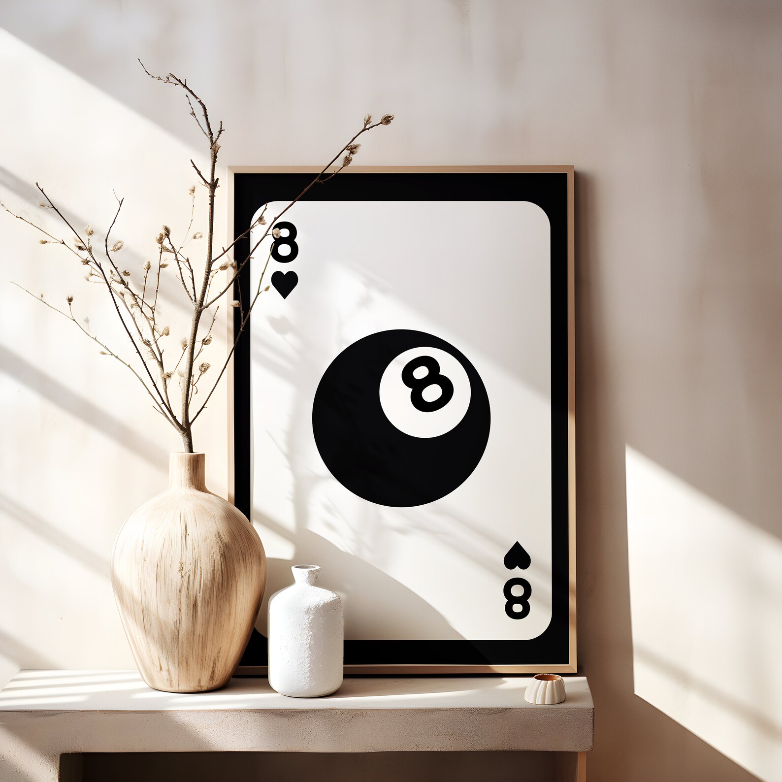 8 Ball Print Card Trendy Retro Poster Wall Art Eight Ball Poster Preppy ...