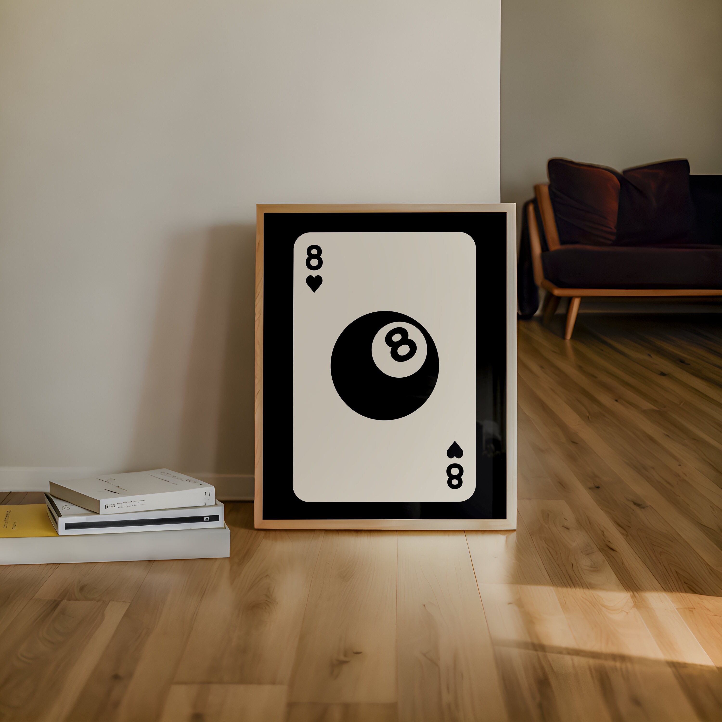 8 Ball Print Card Trendy Retro Poster Wall Art Eight Ball Poster Preppy ...