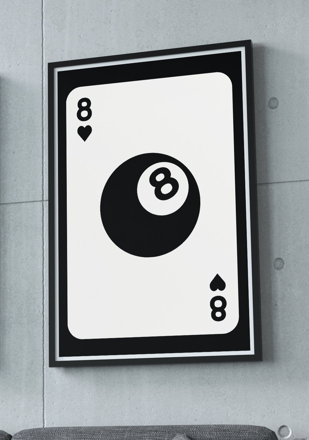 8 Ball Print Card Trendy Retro Poster Wall Art Eight Ball Poster Preppy ...