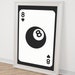 8 Ball Print Card Trendy Retro Poster Wall Art Eight Ball Poster Preppy ...