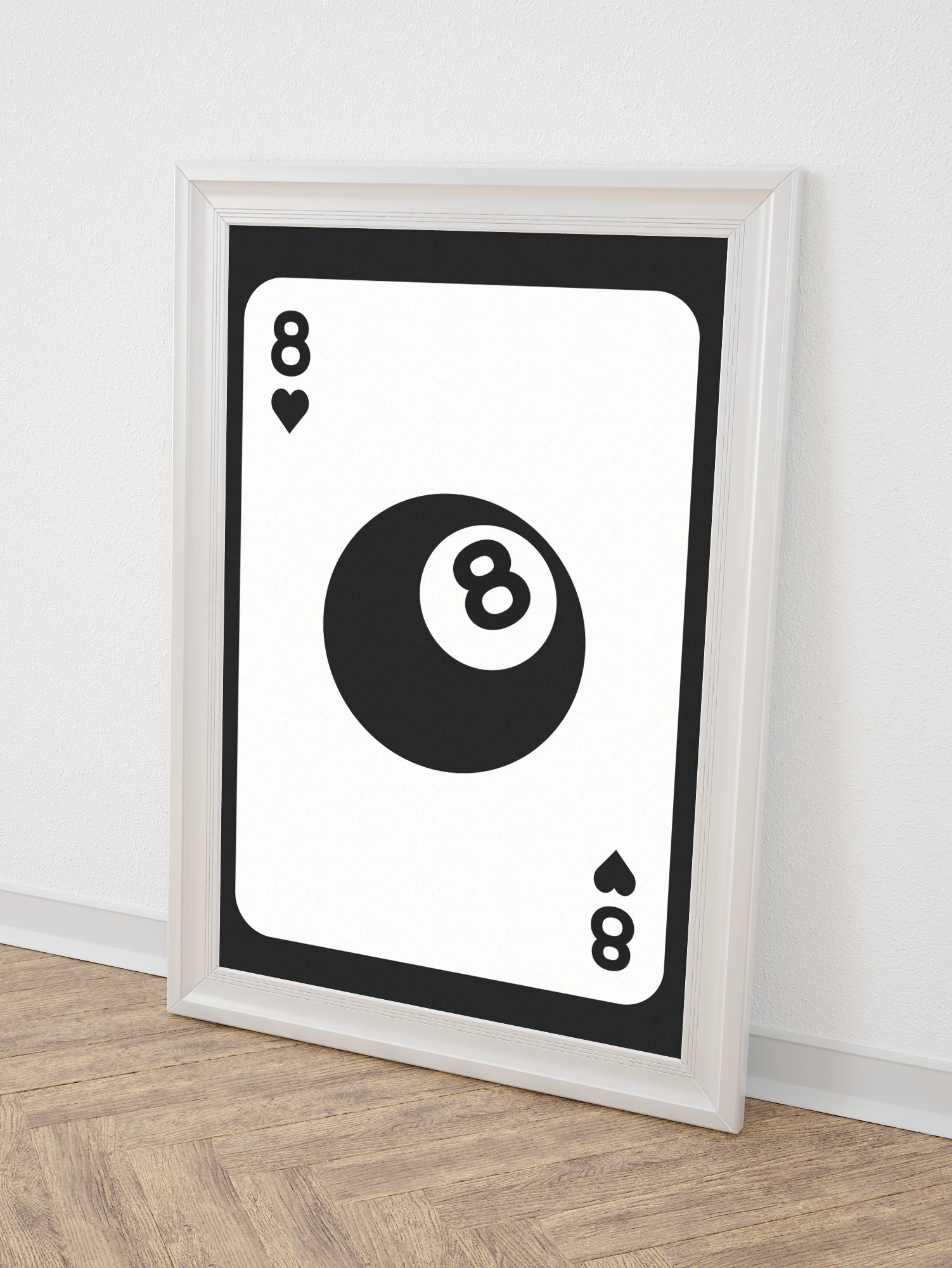 8 Ball Print Card Trendy Retro Poster Wall Art Eight Ball Poster Preppy ...