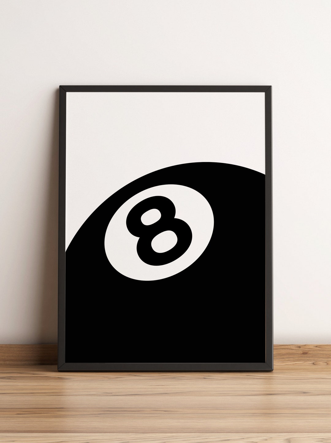 8 Ball Print Trendy Retro Poster Wall Art Eight Ball Poster Preppy ...