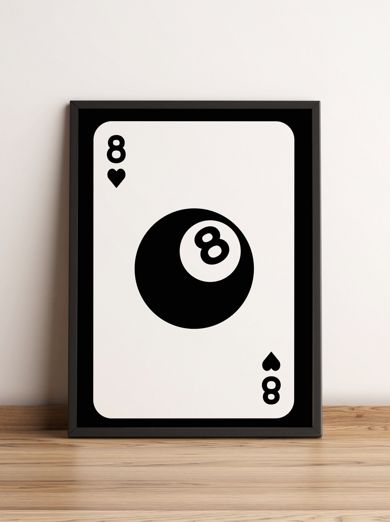 8 Ball Print Card Trendy Retro Poster Wall Art Eight Ball Poster Preppy ...