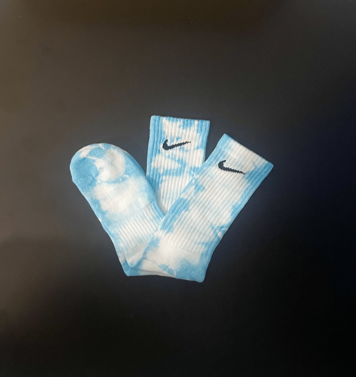 Official Nike Socks Tie Dye Aqua Blue Handcrafted Customised Unique ...