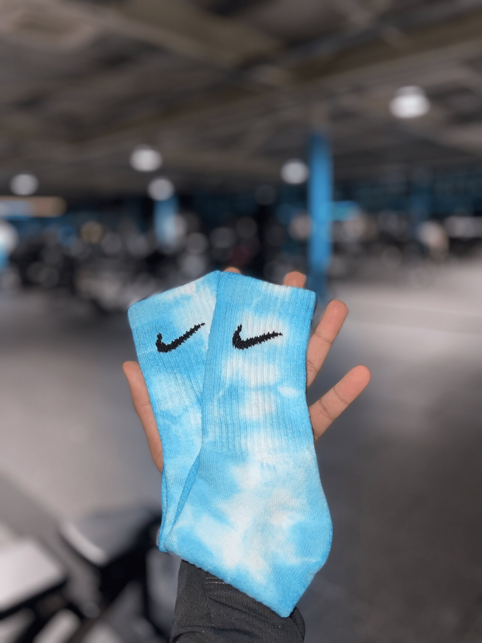 Official Nike Socks Tie Dye Aqua Blue Handcrafted Customised Unique ...