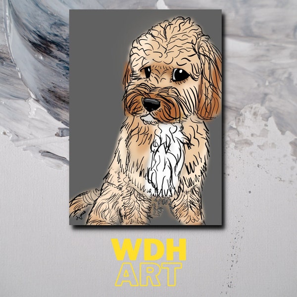 Cavapoo Line Art - Etsy UK