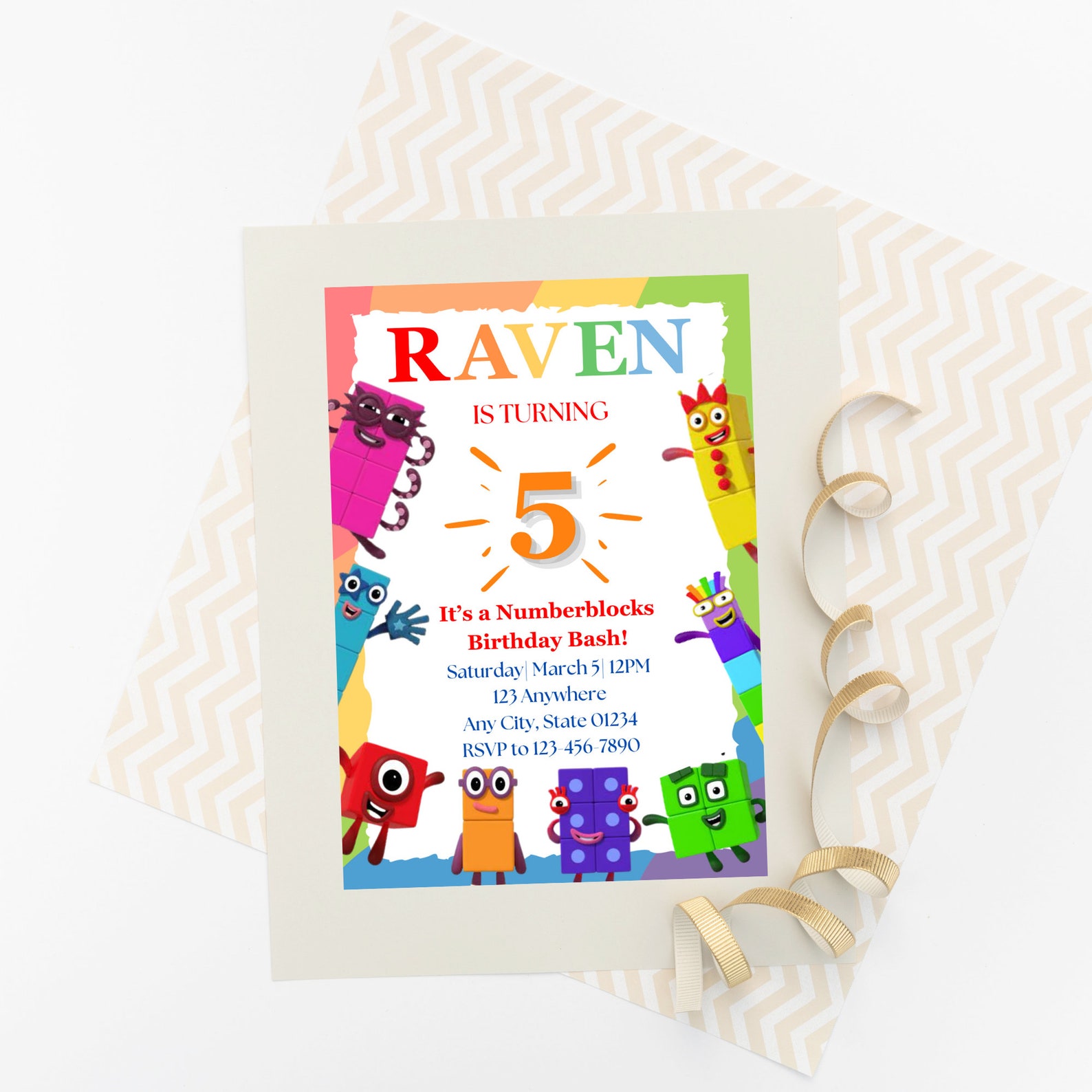Numberblocks Birthday Invitation| Numberblocks Birthday Invite ...
