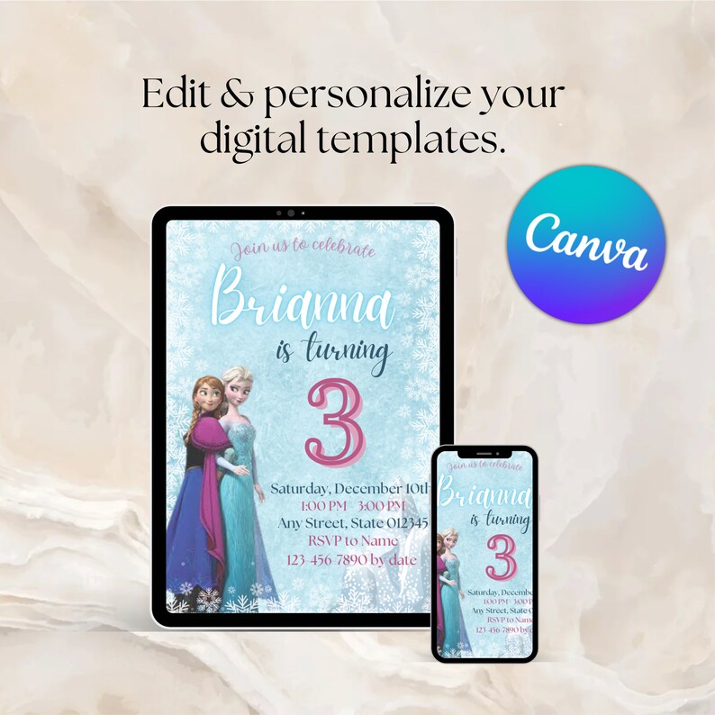 Ice Princess Birthday Invitation| Ice Princess Birthday Theme| Princess ...